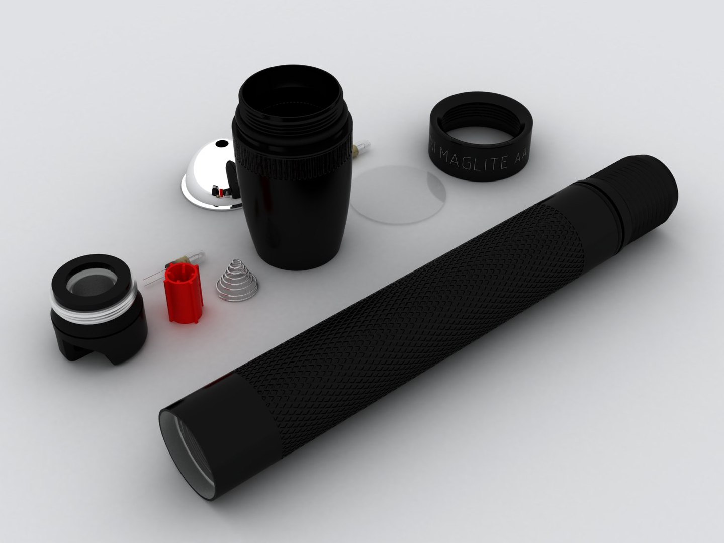 3d Model Maglite Flashlight