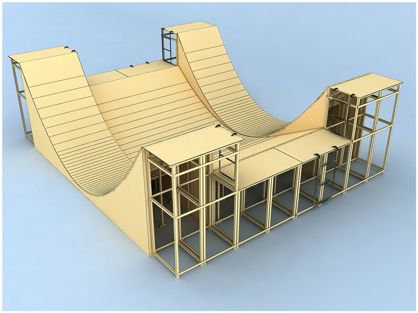 skate ramp - half pipe 3d ma