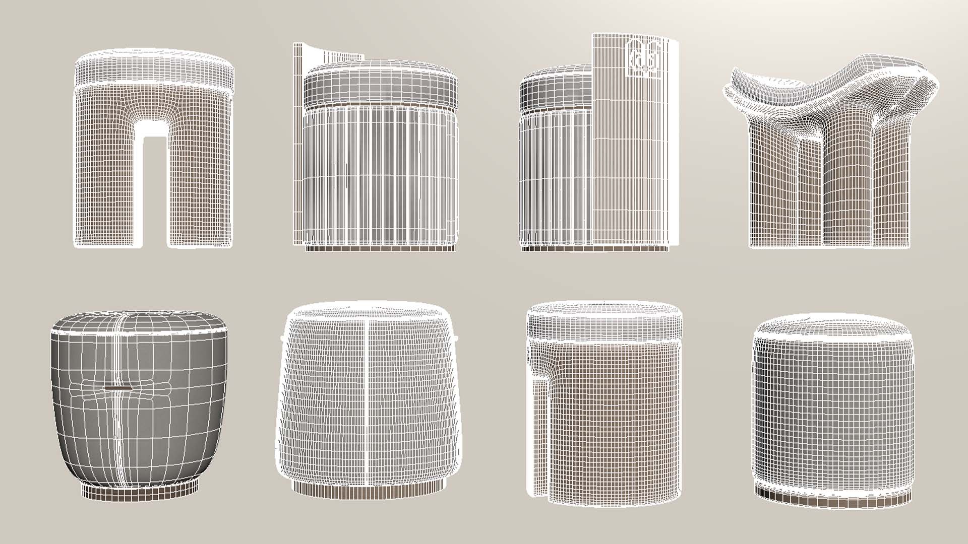 Modern Stools Collection 5 3D Model - TurboSquid 2185218