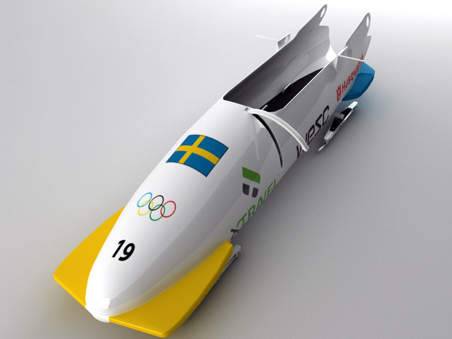 bobsleigh sled - sweden 3d max