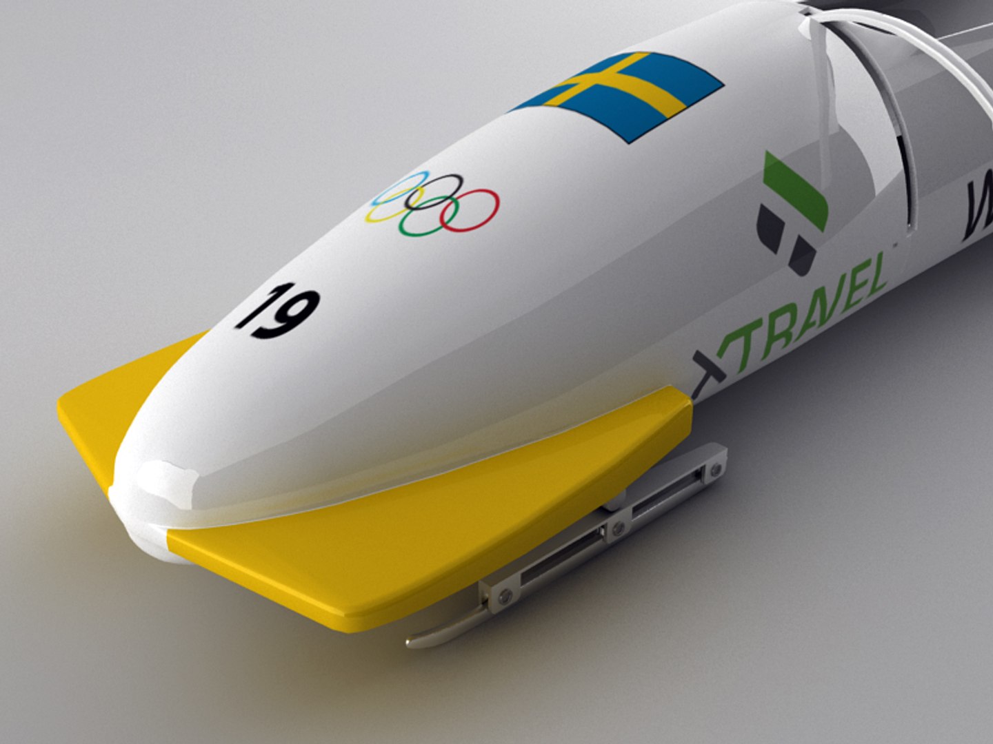 bobsleigh sled - sweden 3d max