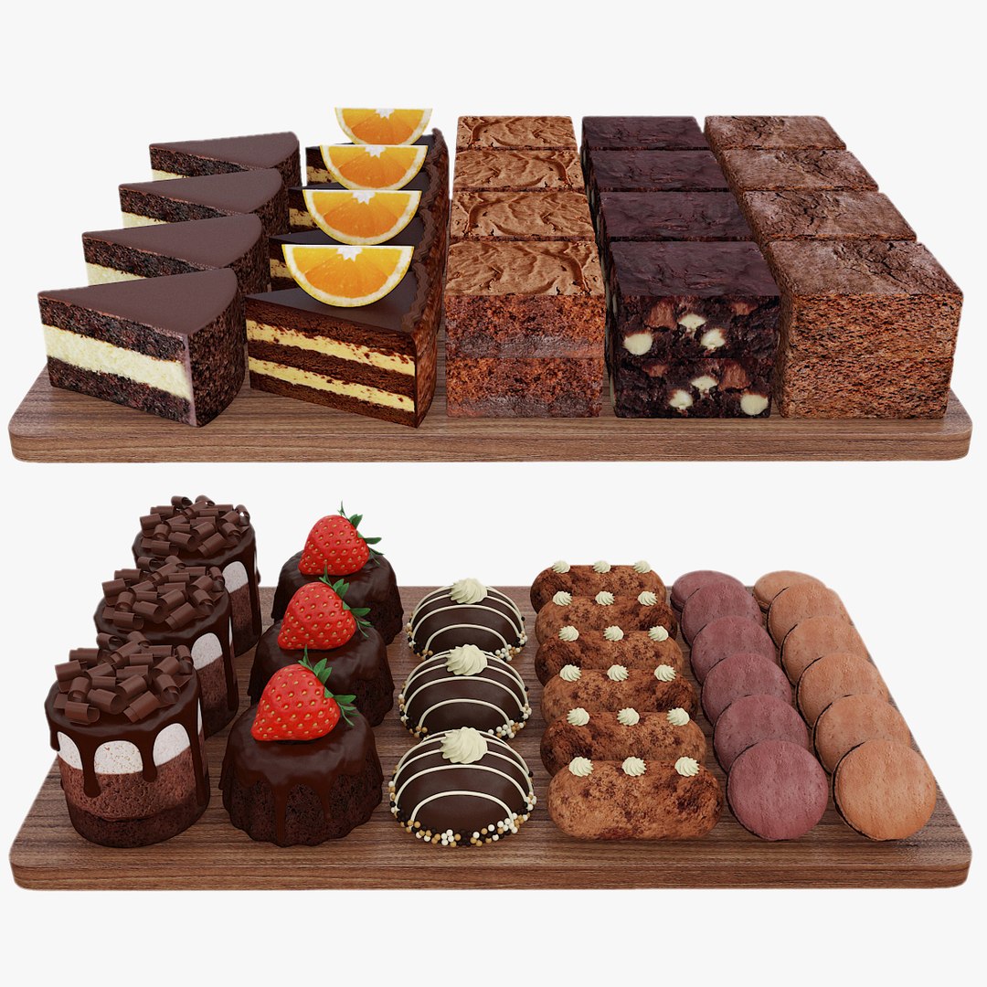 3D Chocolate Dessert Trays - TurboSquid 2191208