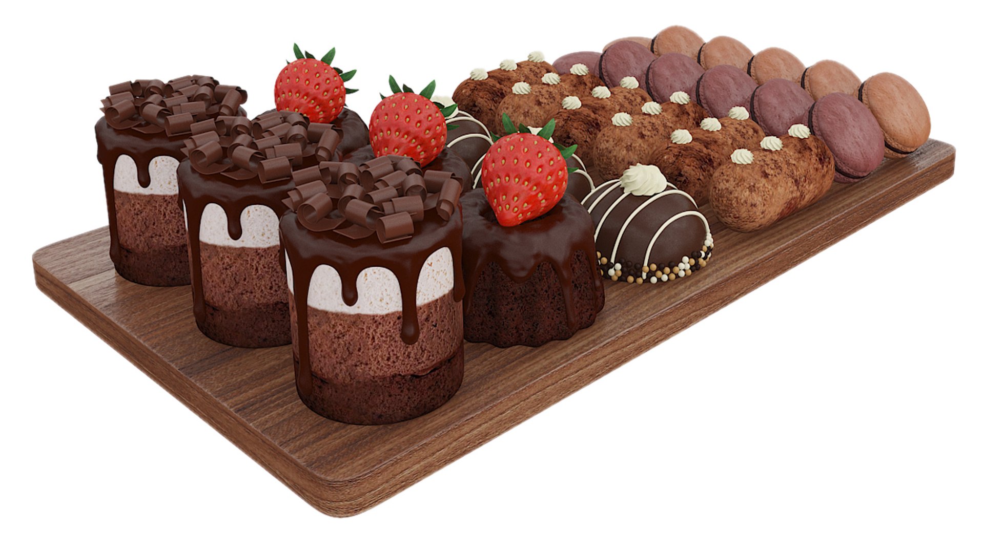 3D Chocolate Dessert Trays - TurboSquid 2191208