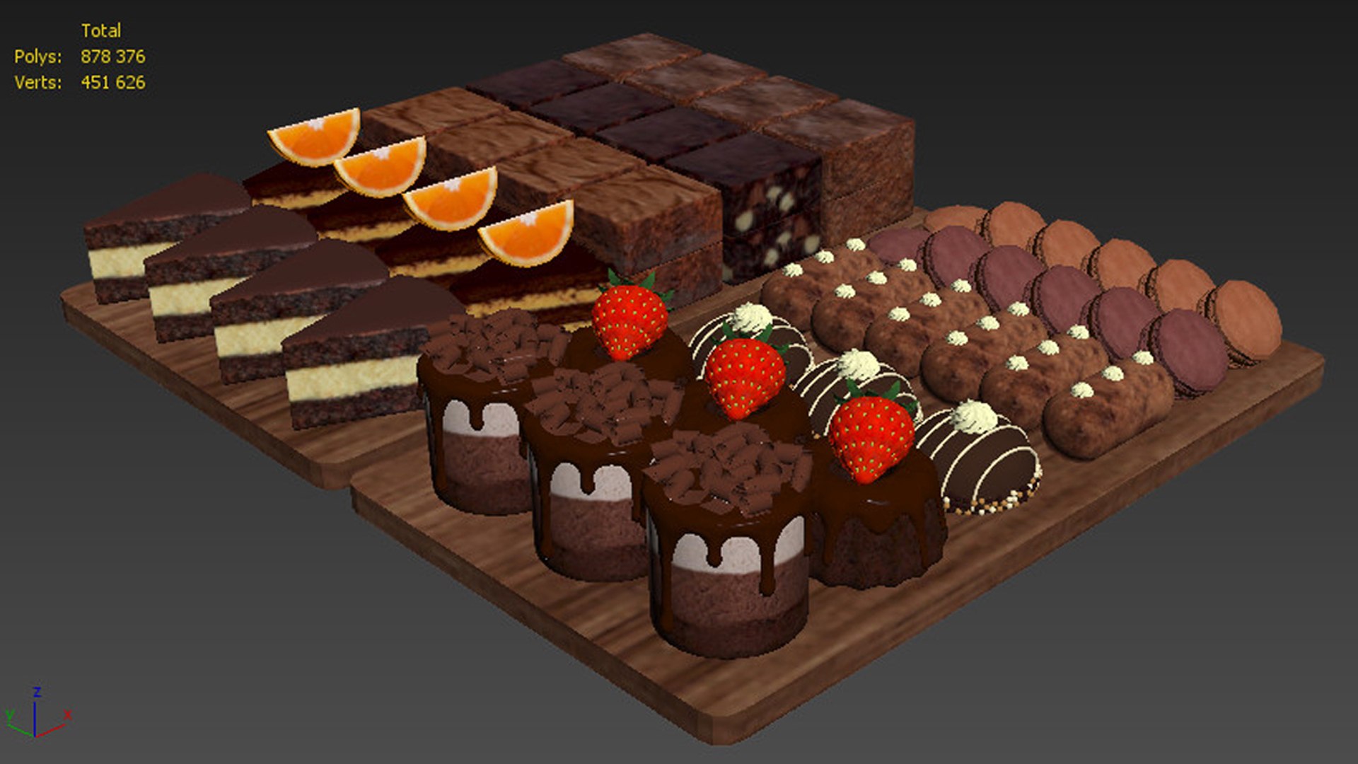 3D Chocolate Dessert Trays - TurboSquid 2191208