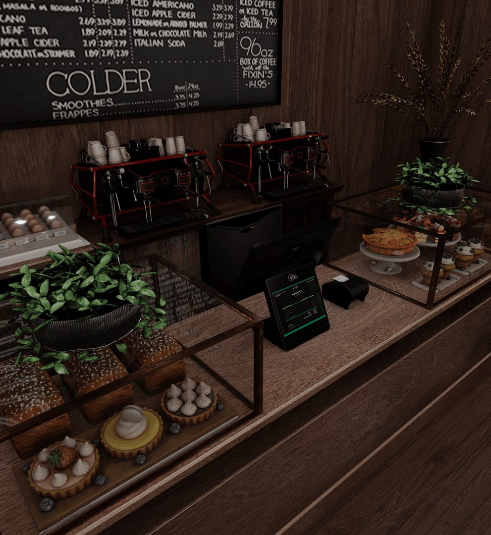 3D Mini Cafe Blender Scene - TurboSquid 2305875