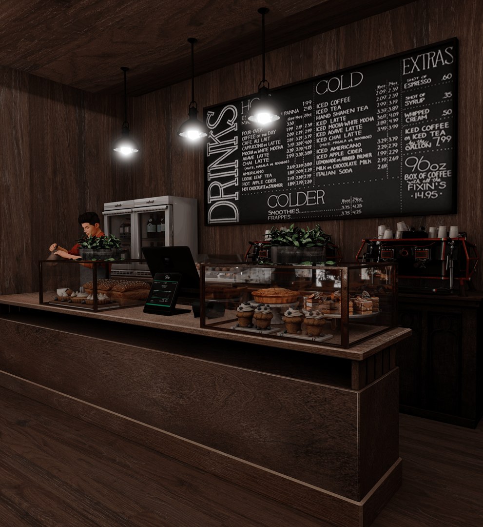 3D Mini Cafe Blender Scene - TurboSquid 2305875