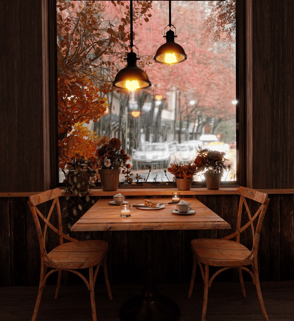 3D Mini Cafe Blender Scene - TurboSquid 2305875