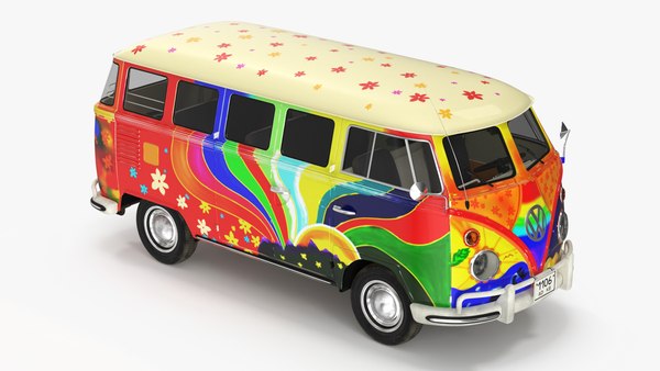modelo 3d Autobús Volkswagen Hippie - TurboSquid 2252575