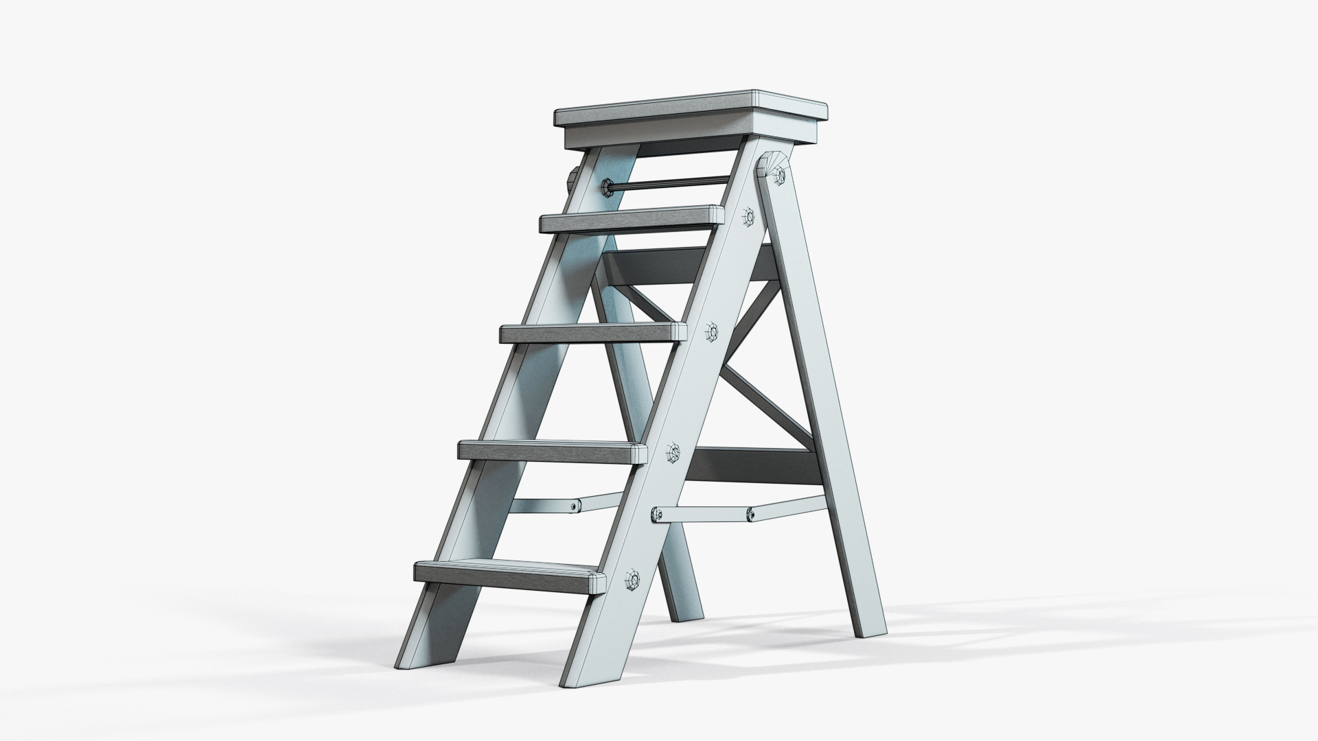 Step Ladder Folding Wooden 3D Model - TurboSquid 2364967