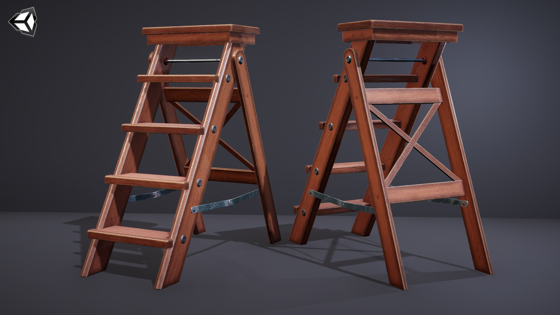 Step Ladder Folding Wooden 3D Model - TurboSquid 2364967