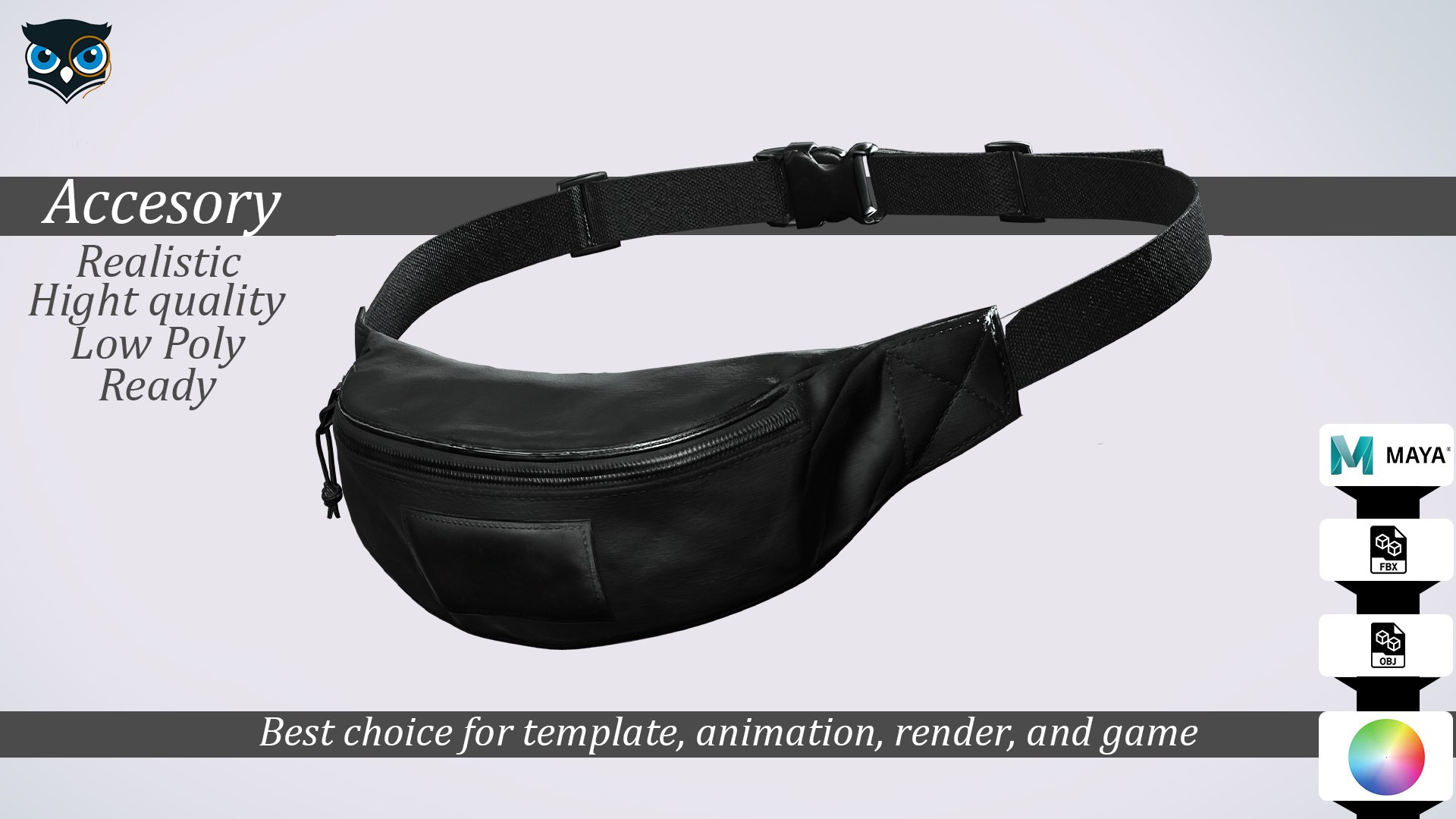 Tactical Black Fanny Pack 3D Model 3D Model - TurboSquid 2425259