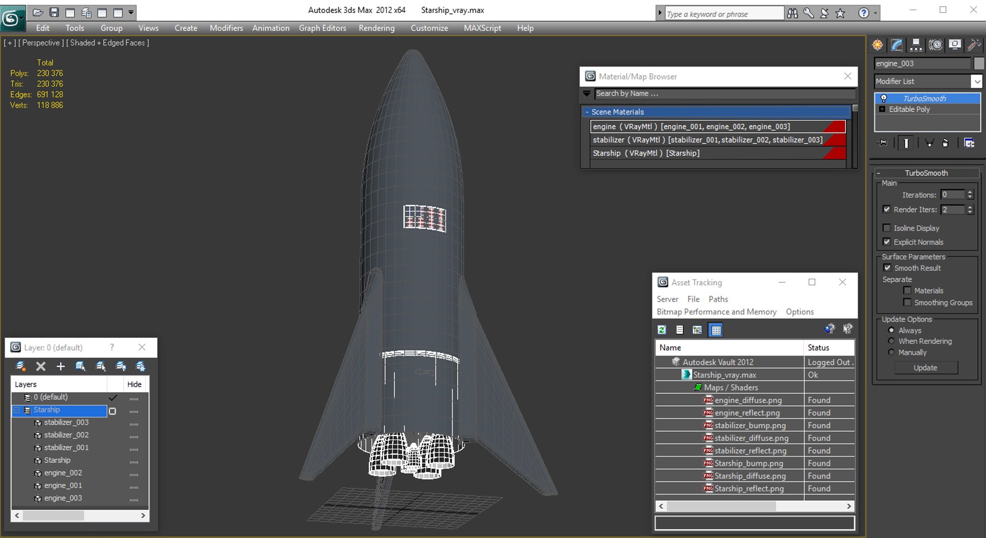 Starship Spaceship Model - TurboSquid 1393633