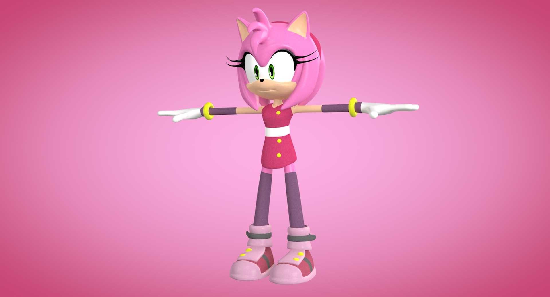 3d Model Sonic Amy Rose