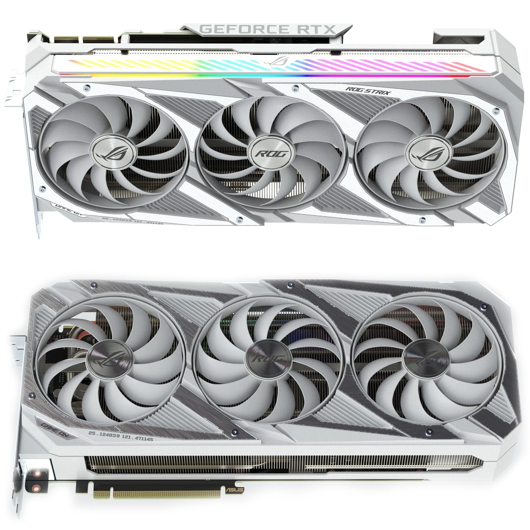3D Model Asus Rog Strix RTX 3090 White - TurboSquid 2071089