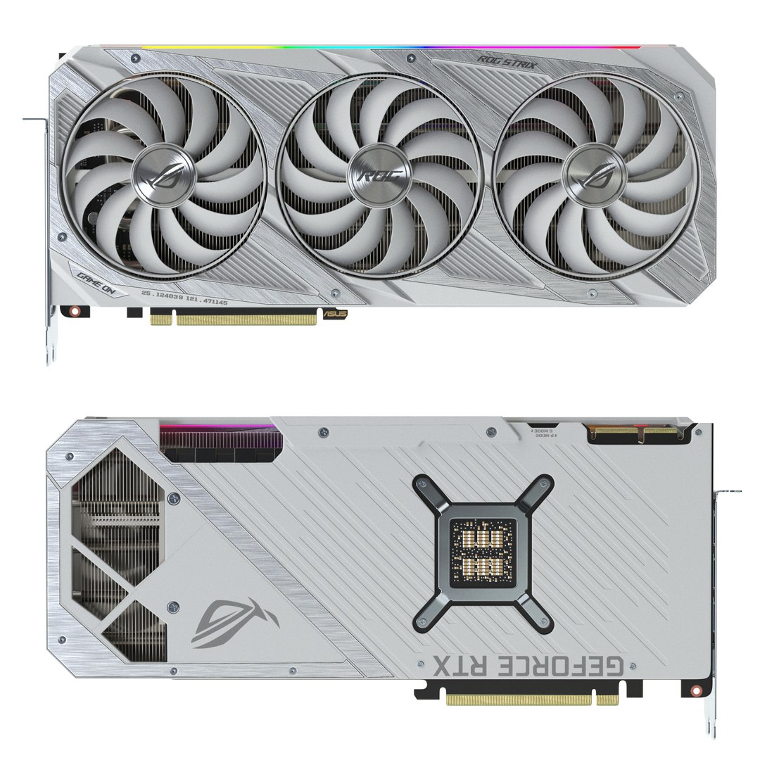 3D Model Asus Rog Strix RTX 3090 White - TurboSquid 2071089