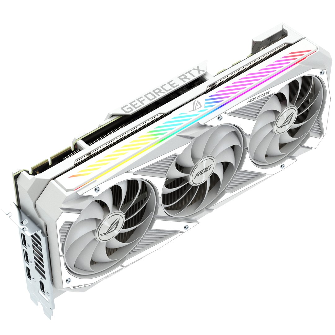 3D Model Asus Rog Strix RTX 3090 White - TurboSquid 2071089