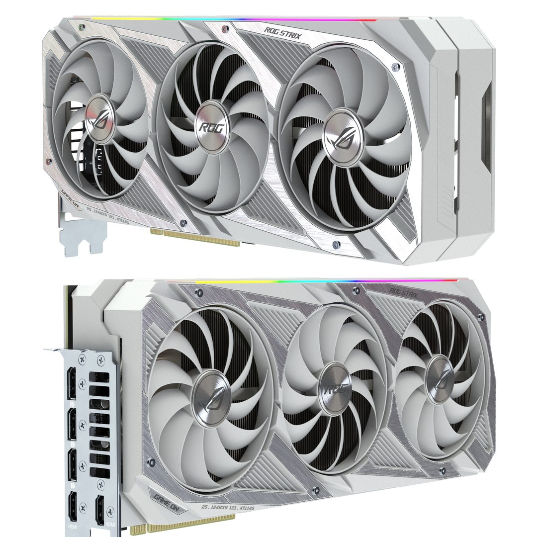 3D Model Asus Rog Strix RTX 3090 White - TurboSquid 2071089