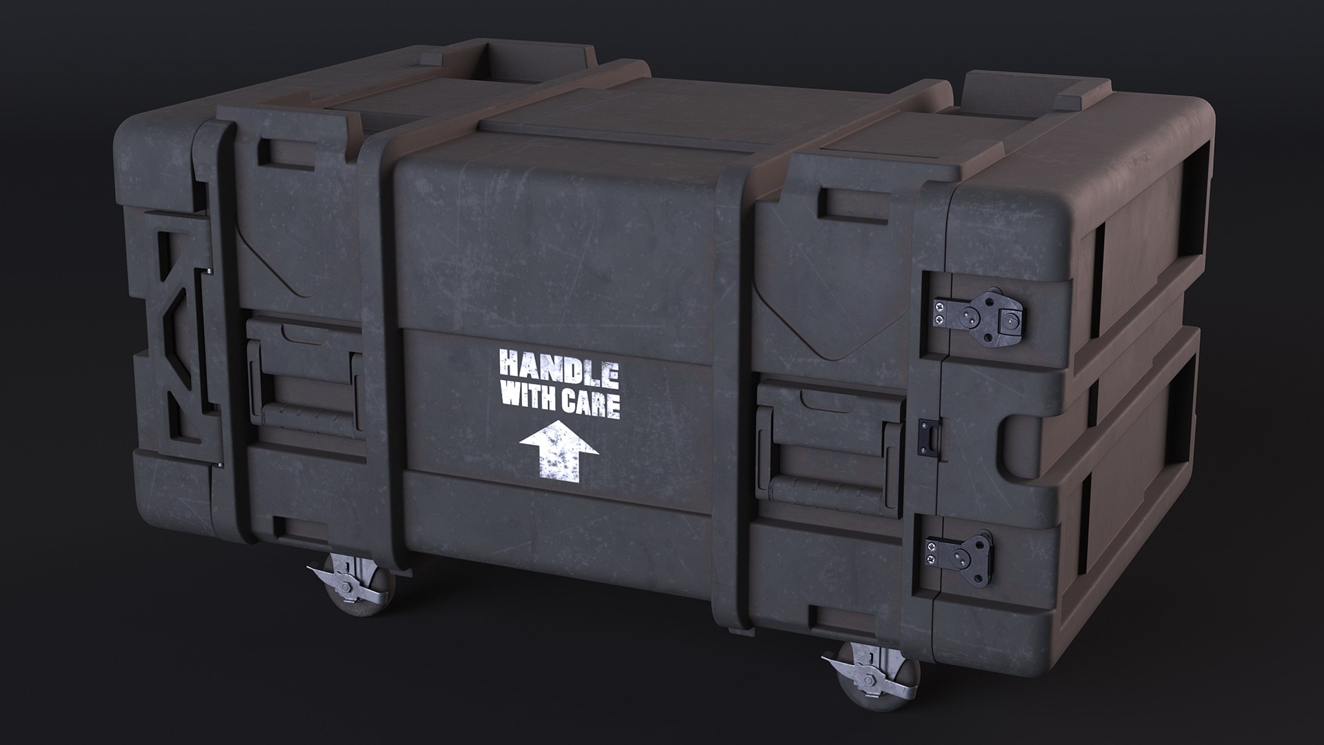 Wheeled Military Tough Storage Trunk Aged 3D - TurboSquid 2065263