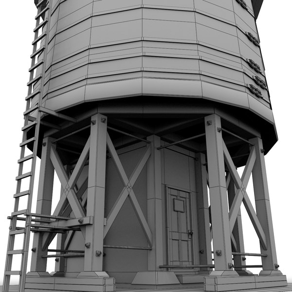 3d model of water tower tank
