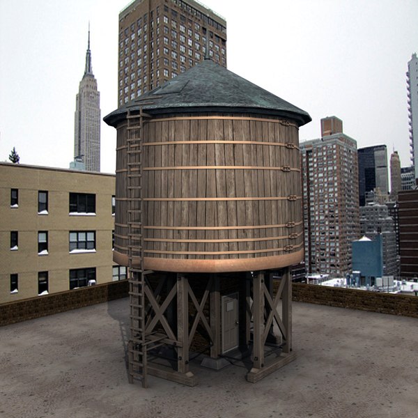 3d model of water tower tank