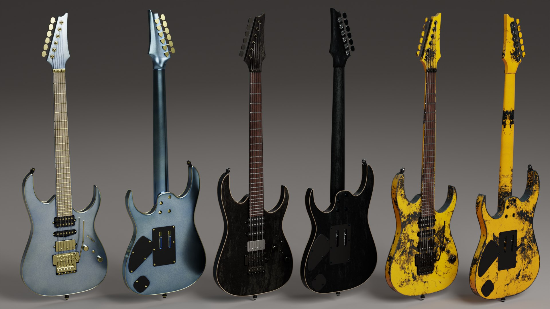 3D Electric Guitar Superstrat - TurboSquid 2154811