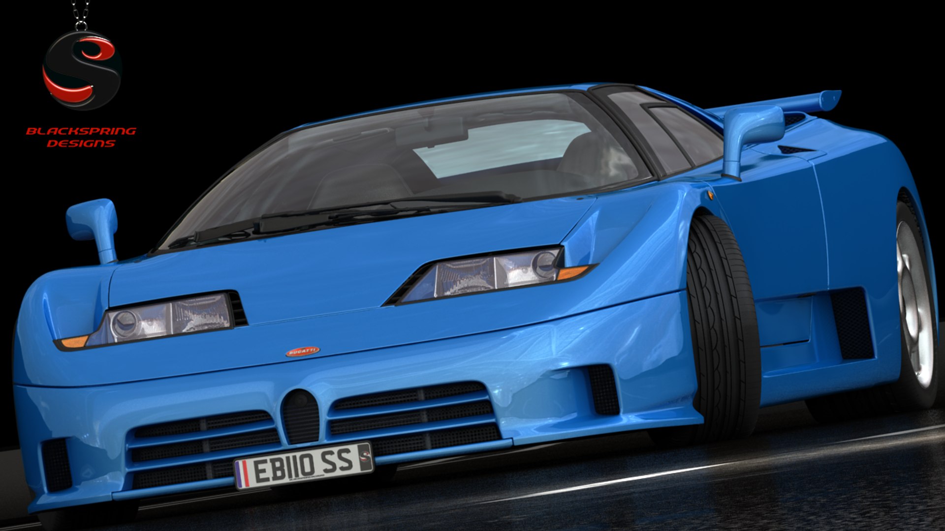 3d bugatti eb110 ss 1992 model