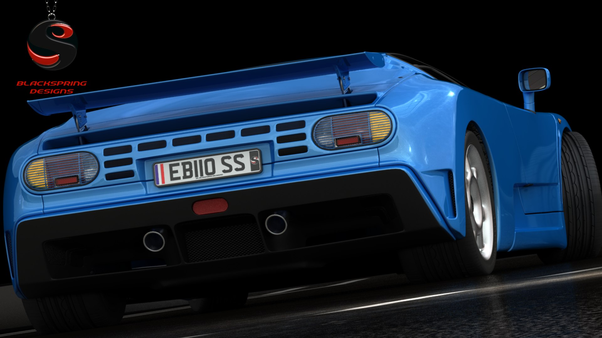 3d bugatti eb110 ss 1992 model