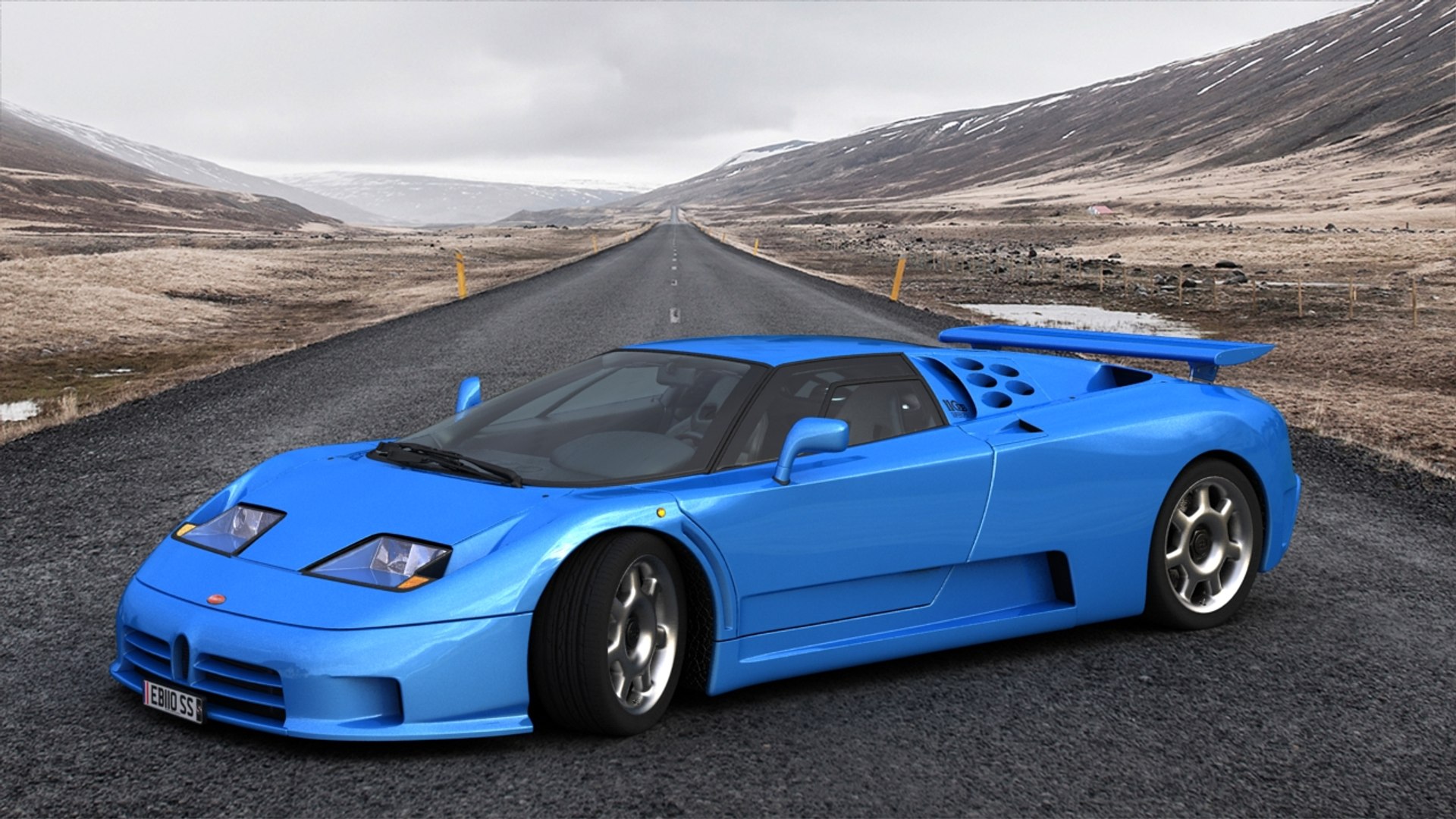3d bugatti eb110 ss 1992 model