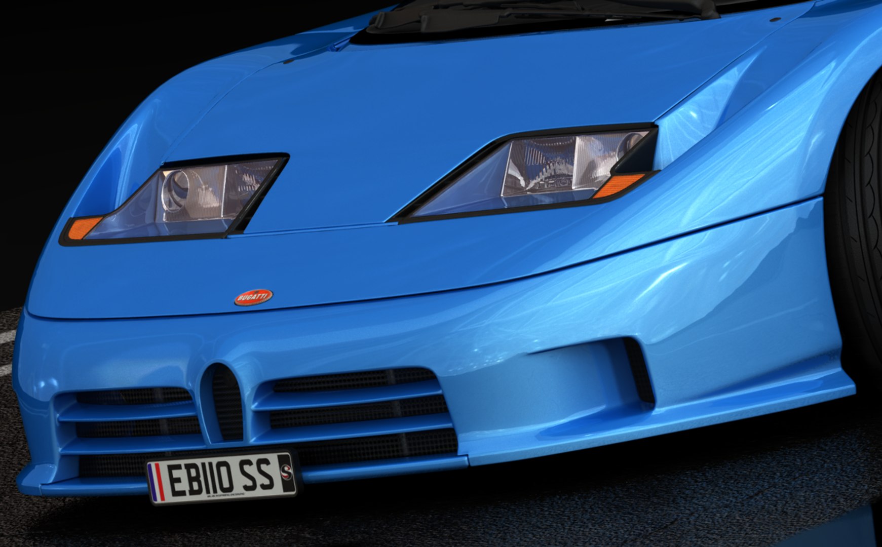 3d bugatti eb110 ss 1992 model