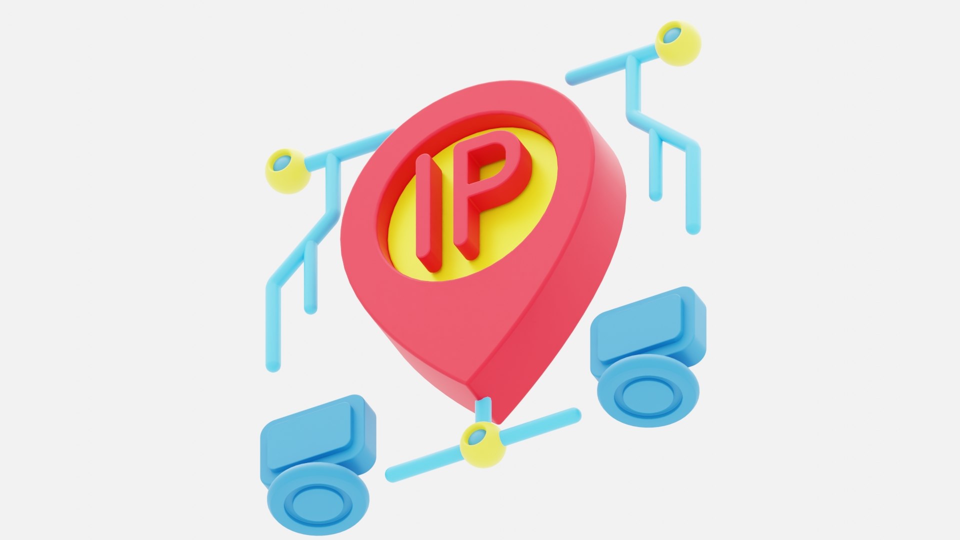 3D IP Address 3d Icon Represented With Computer And Location Pin - TurboSquid 2082748
