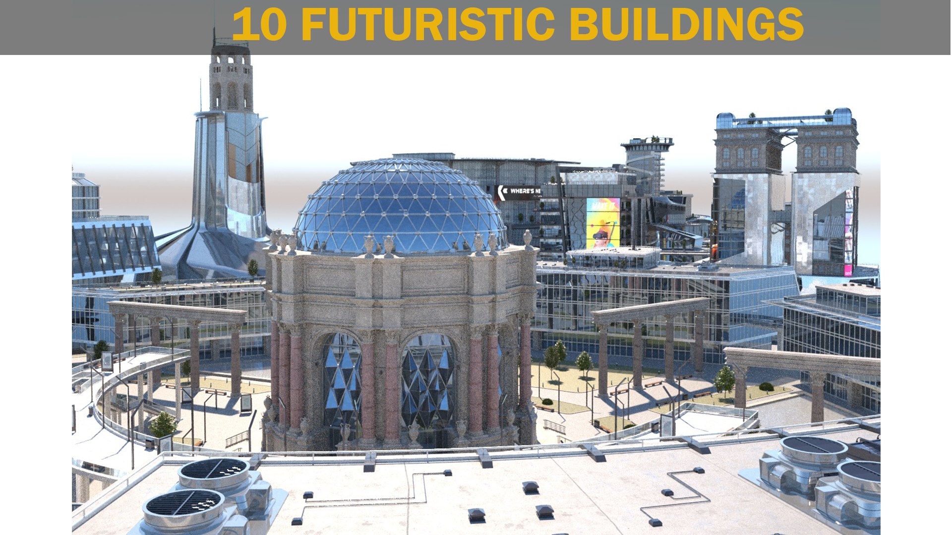 Future tower 3 3D model - TurboSquid 2109171