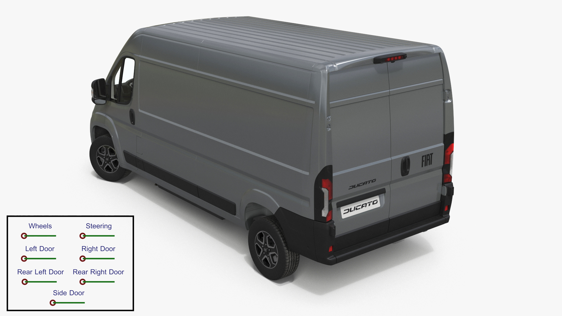 3D Gray Fiat Ducato 2025 Medium Van Rigged - TurboSquid 2407537