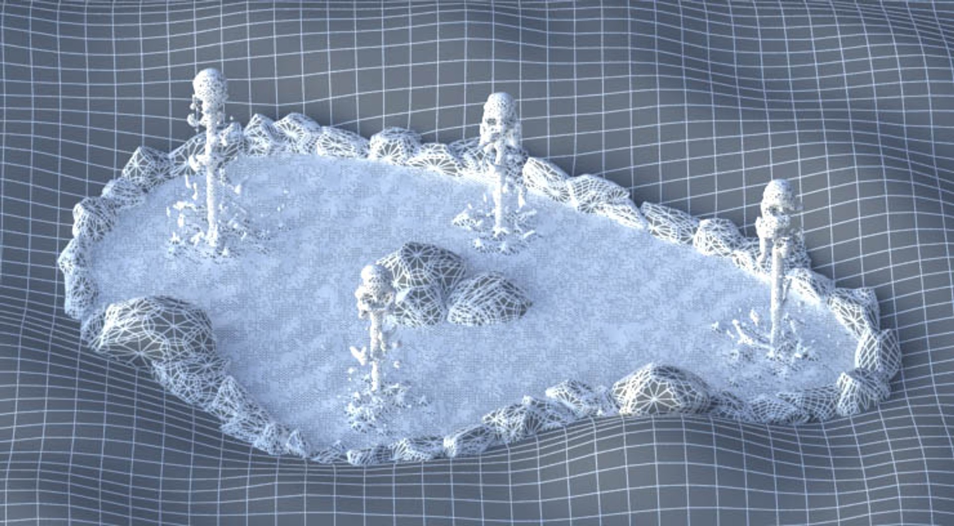 3d Fountain Animation Model