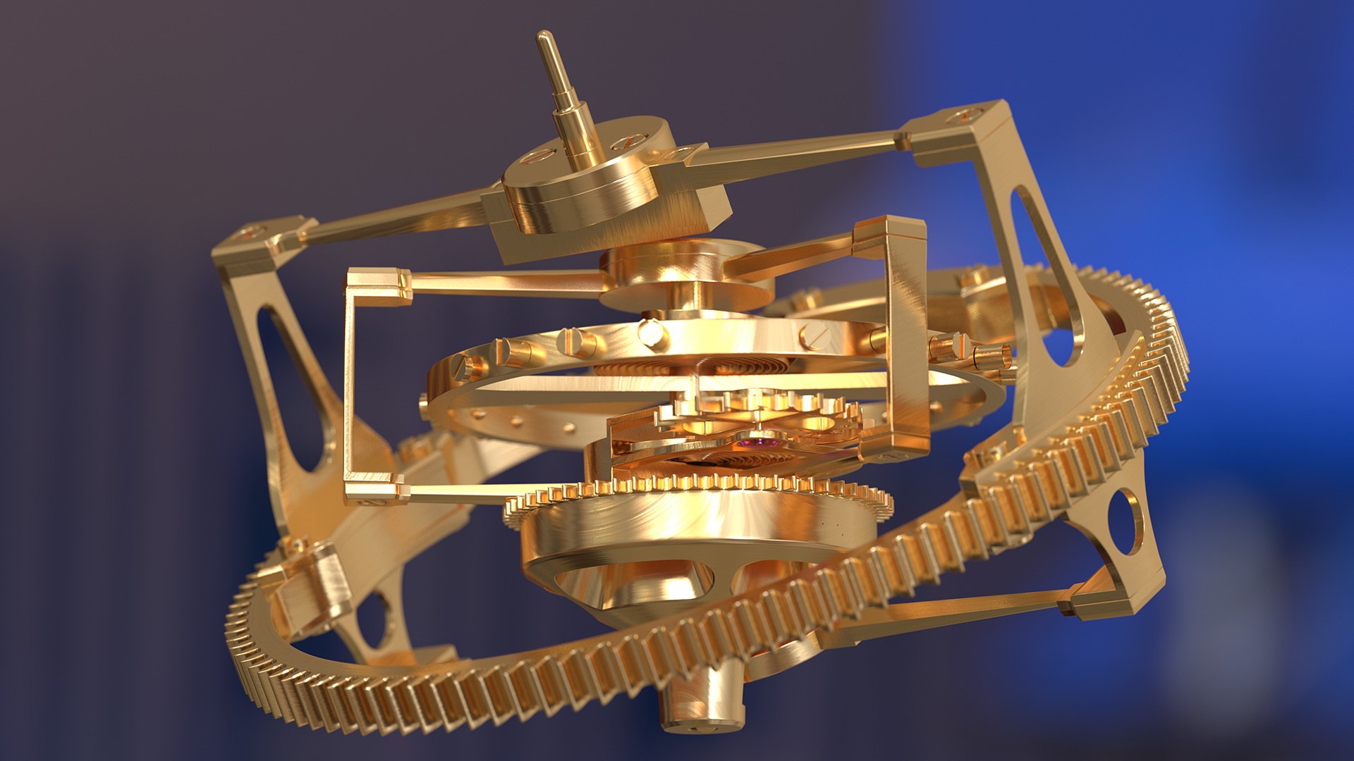 Free 3D Golden Tourbillon Mechanism - TurboSquid 1560730