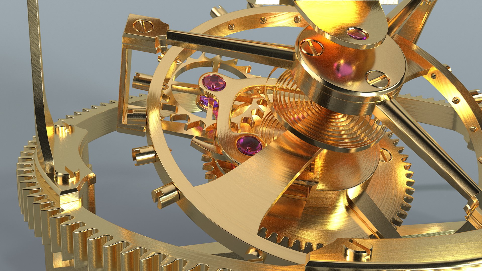 Free 3D golden tourbillon mechanism - TurboSquid 1560730