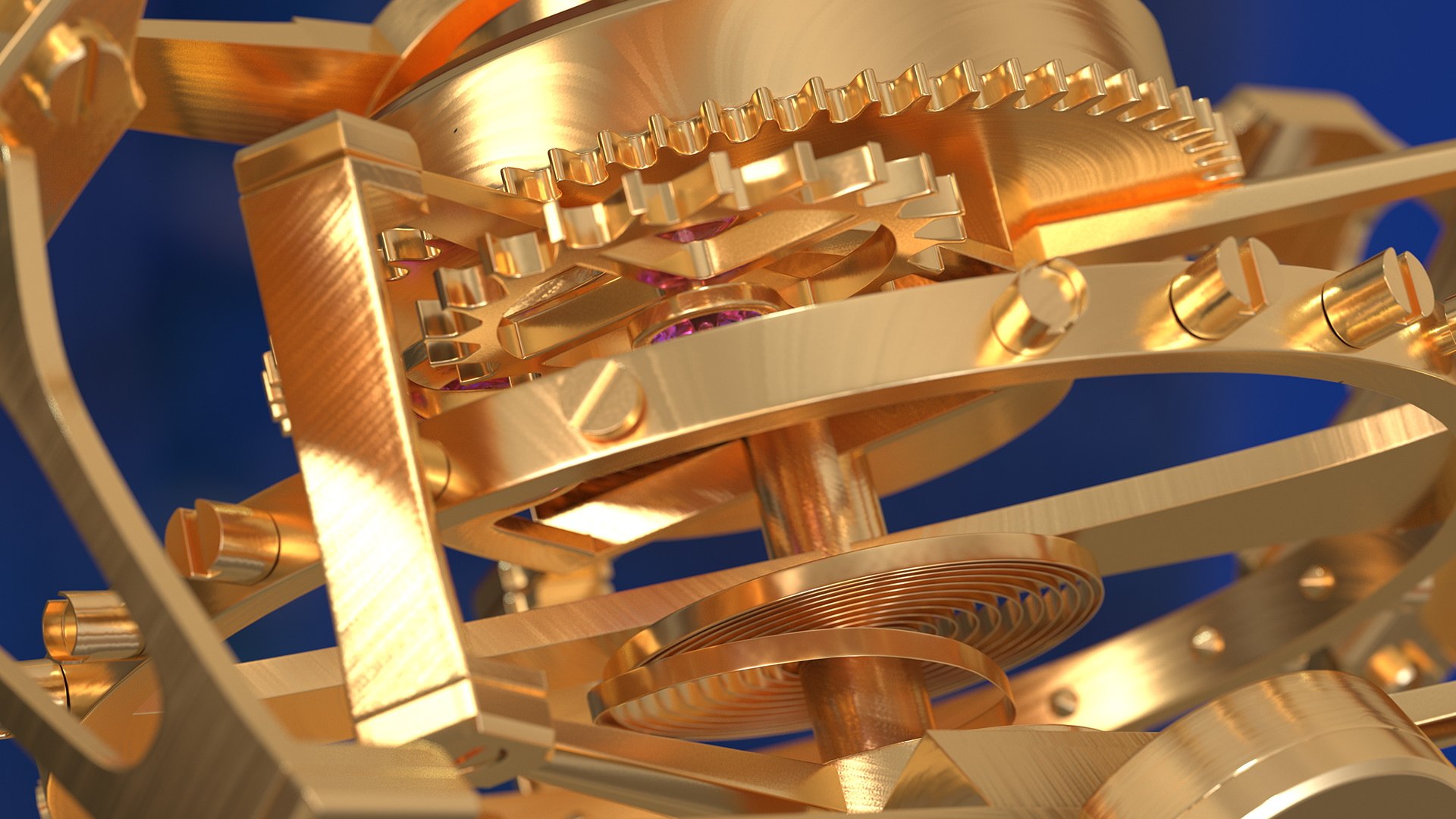 Free 3D Golden Tourbillon Mechanism - TurboSquid 1560730