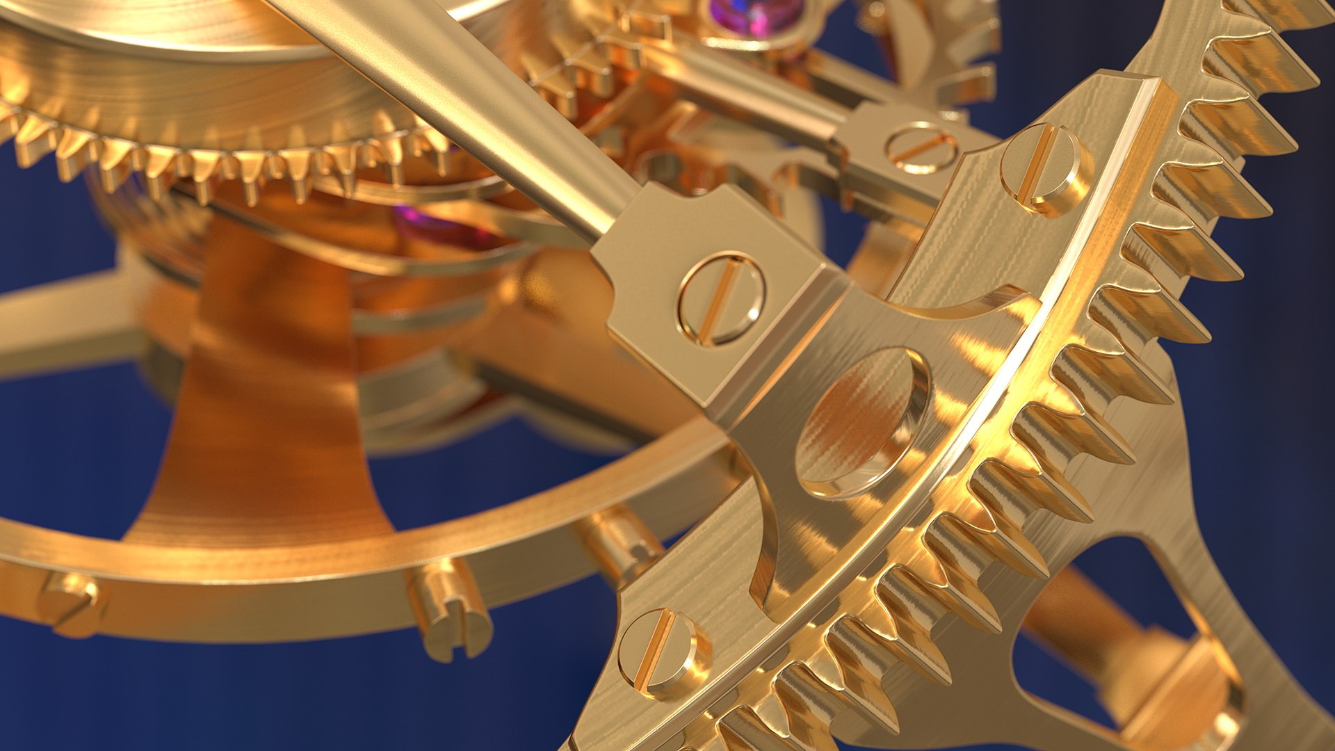 Free 3D Golden Tourbillon Mechanism - TurboSquid 1560730