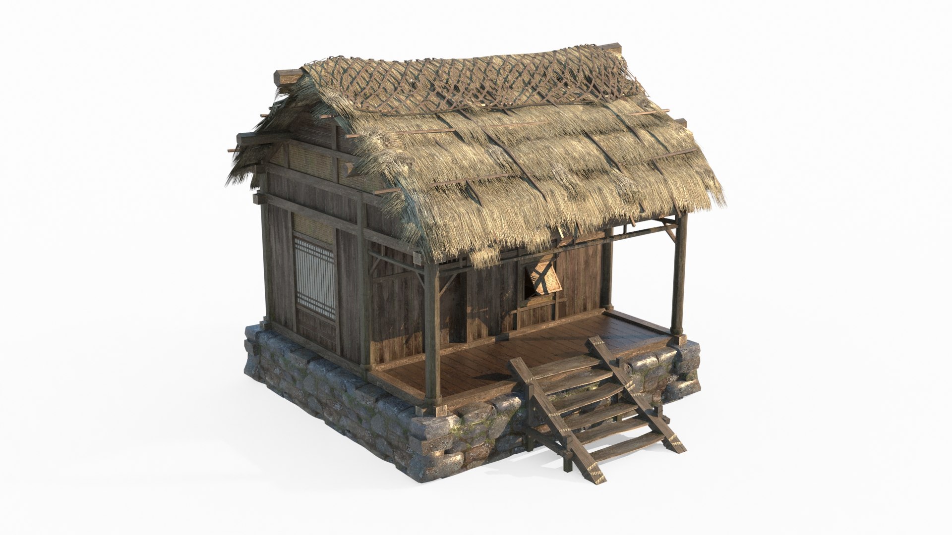 3D Asian Ancient Architecture Thatched Hut - TurboSquid 2031101