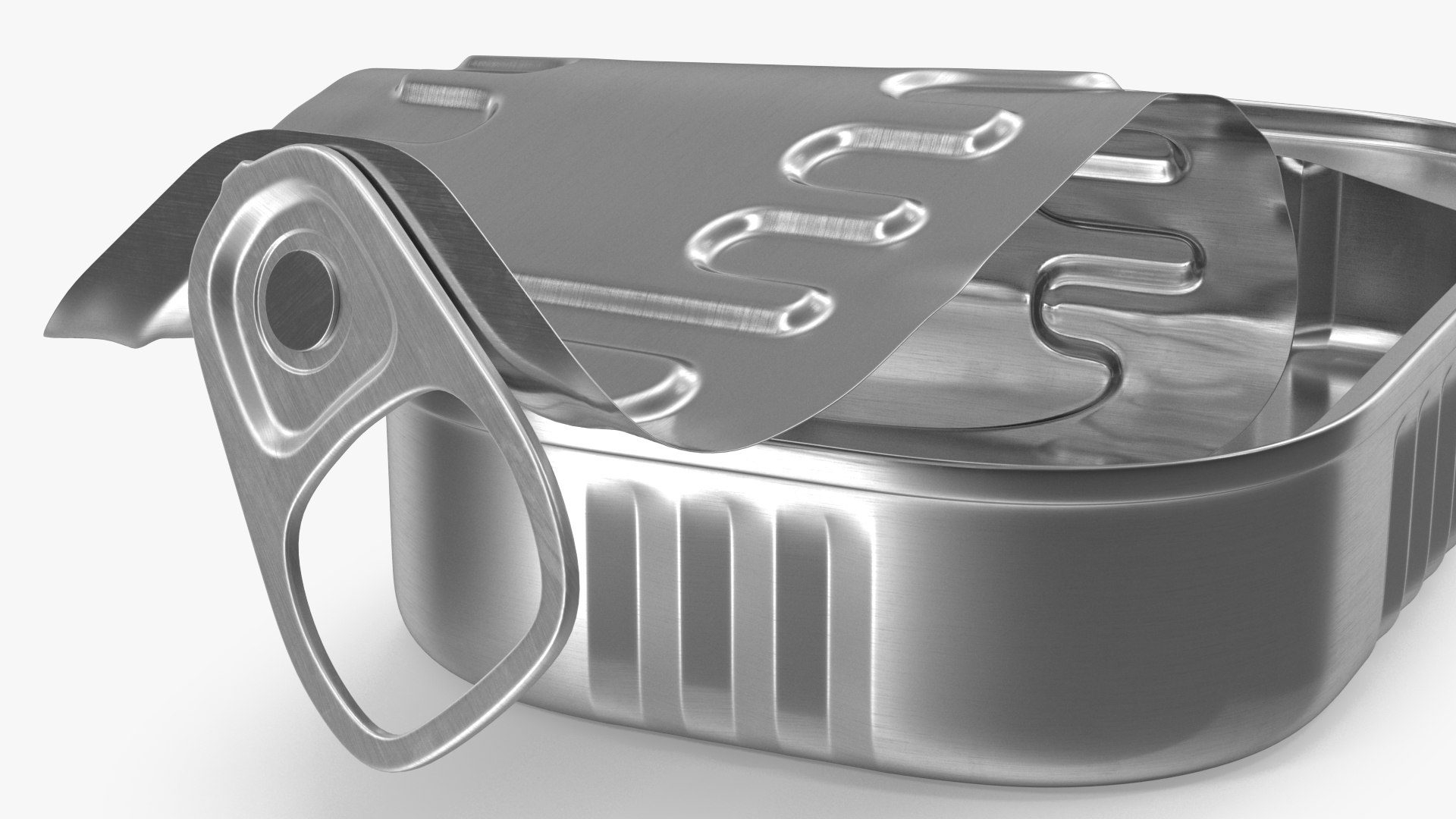 3D Open Empty Rectangular Can model - TurboSquid 1799397