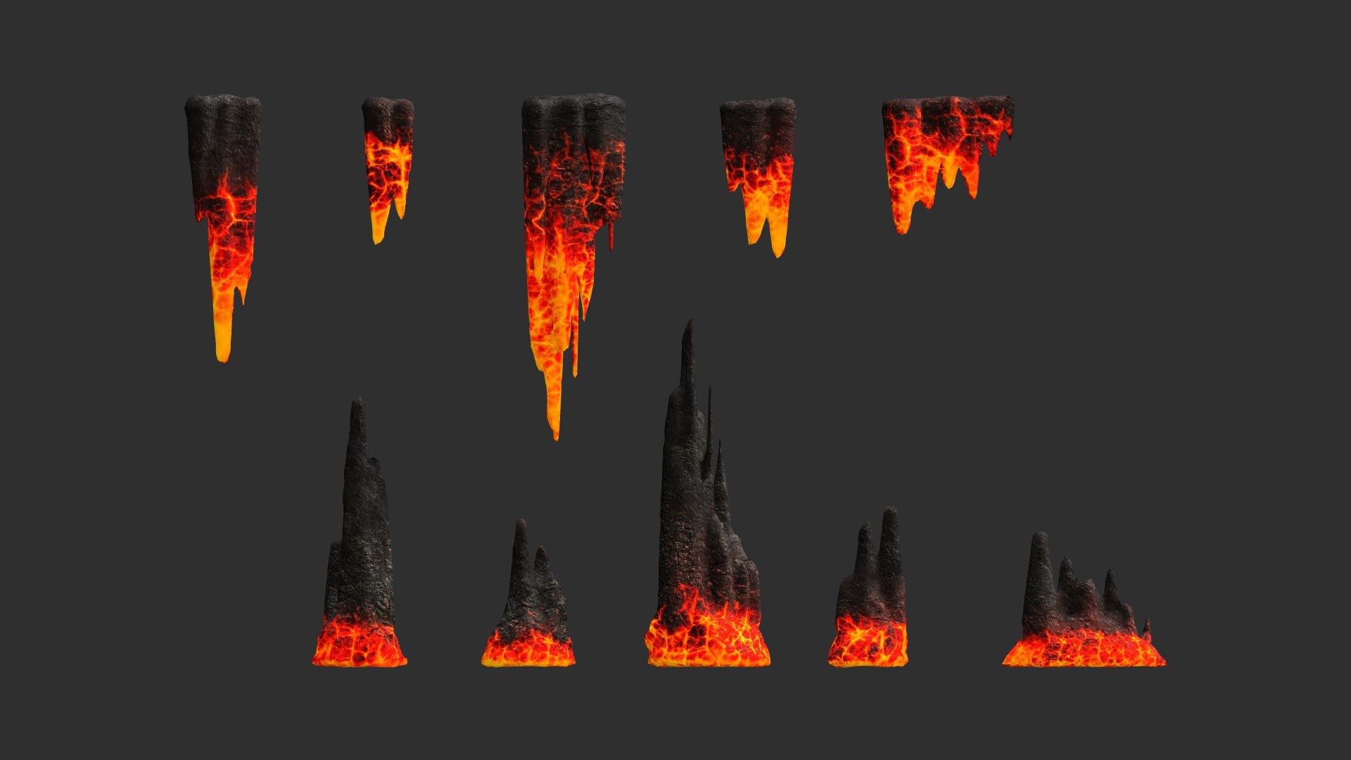 3D Model Lava Rocks Combo - TurboSquid 1988954
