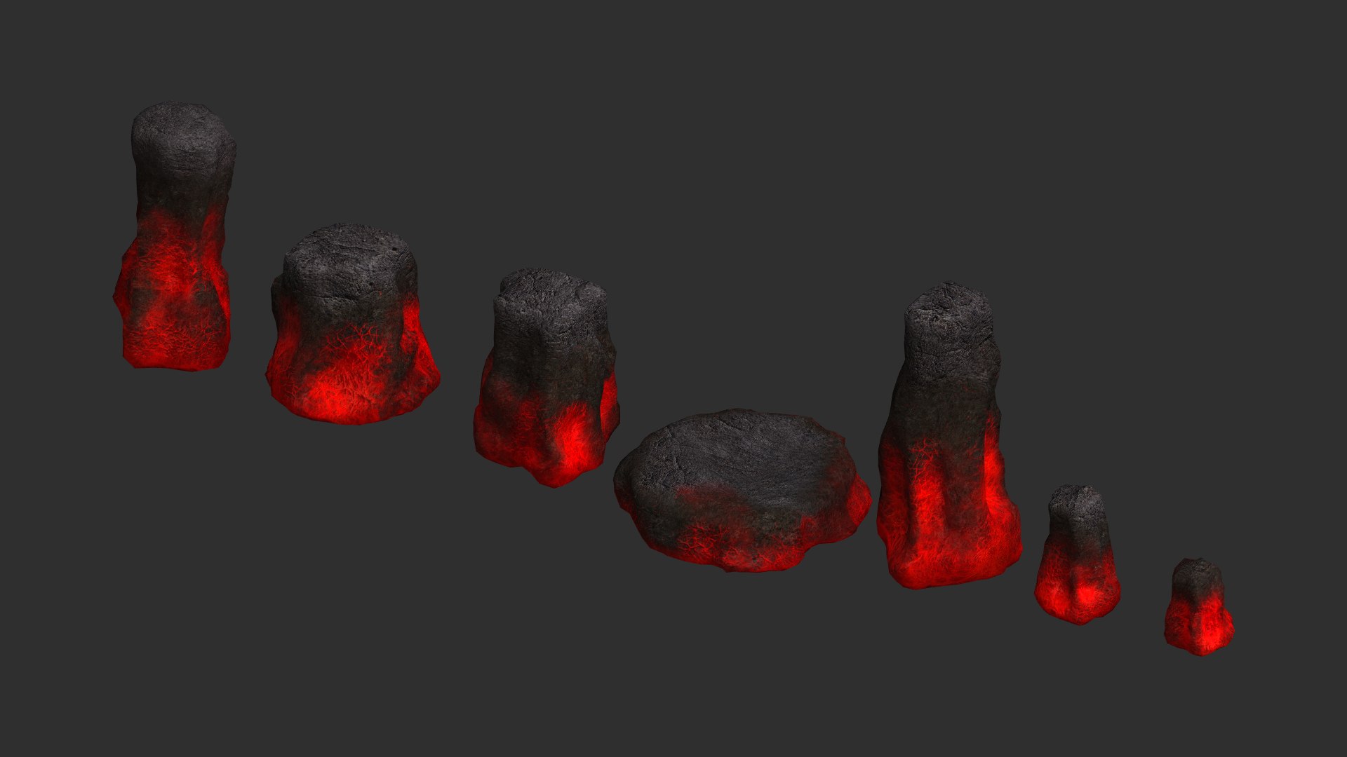 3D Model Lava Rocks Combo - TurboSquid 1988954