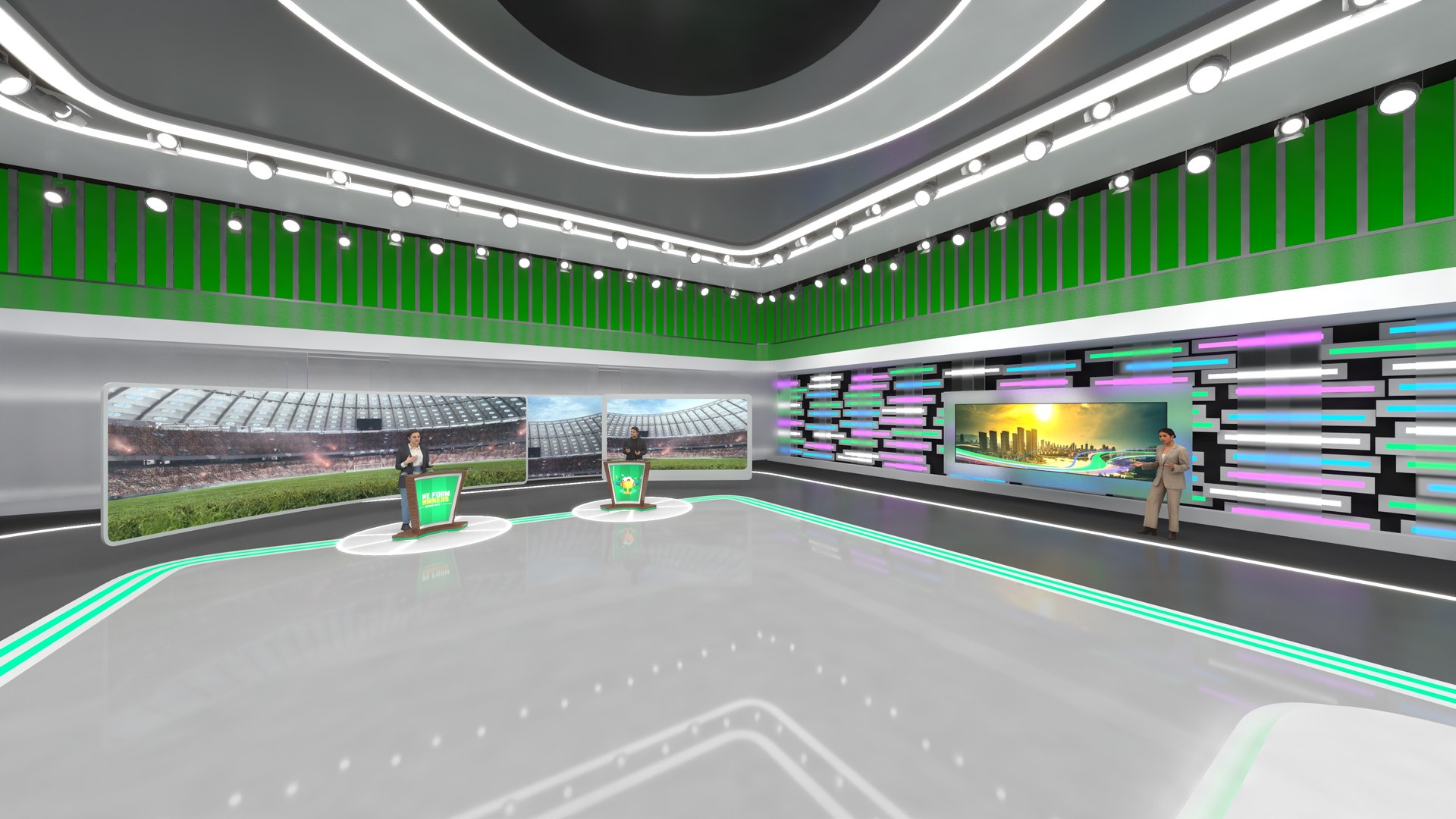 3D Premium 3D Virtual News Set Model - TurboSquid 2300029