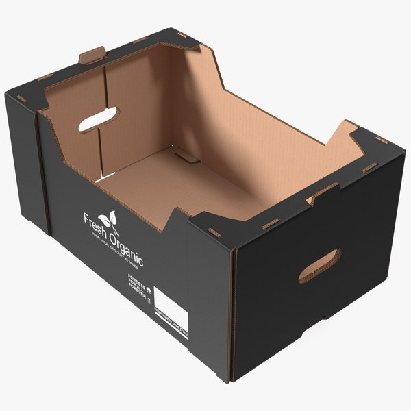 Fruit and Vegetables Packaging Cardboard Tray Box Black model ...