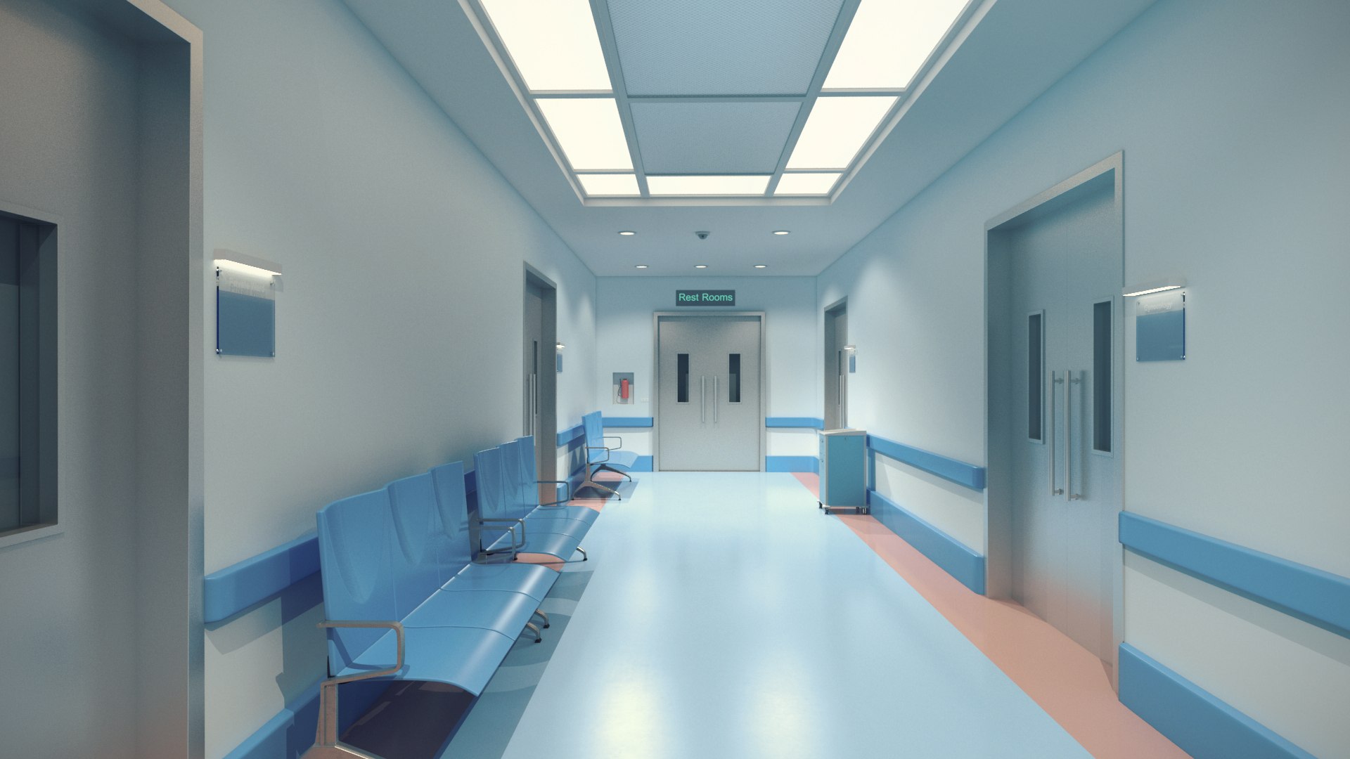 3D Hospital Hallway - TurboSquid 1179061