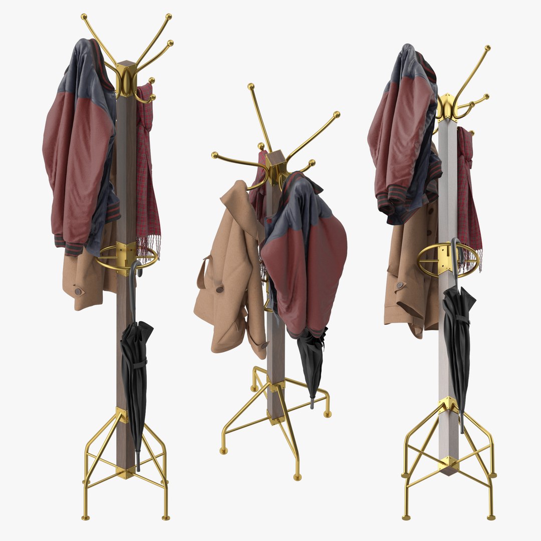 Butler Specialty Logan Square Coat Rack 3D - TurboSquid 1990356