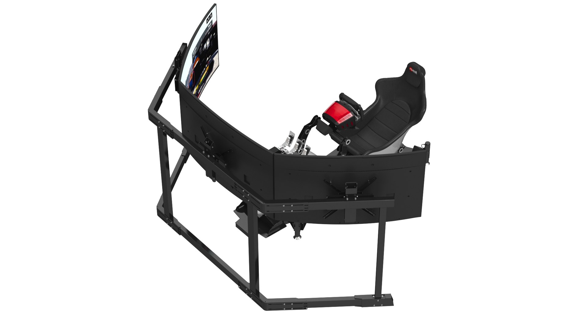 3D RSeat Formula V2 Racing Simulator Cockpit Triple Display model ...
