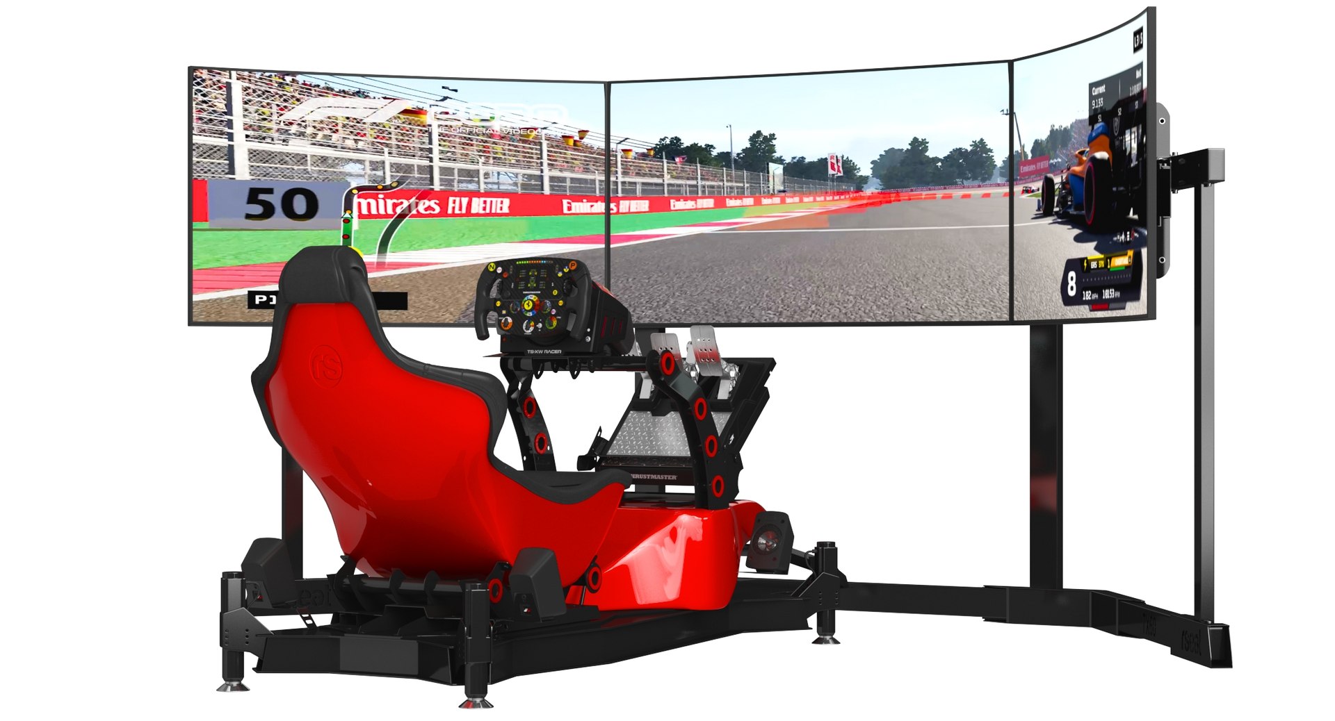 3D RSeat Formula V2 Racing Simulator Cockpit Triple Display model ...