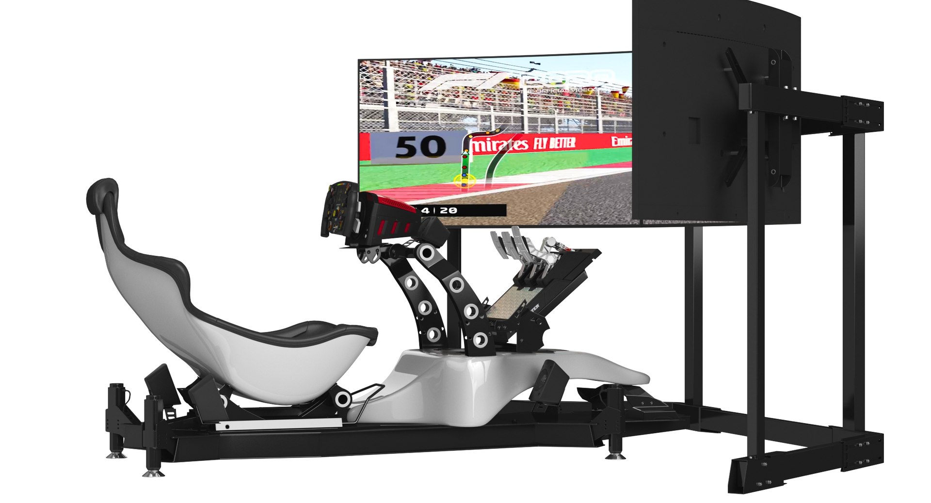 3D RSeat Formula V2 Racing Simulator Cockpit Triple Display model ...