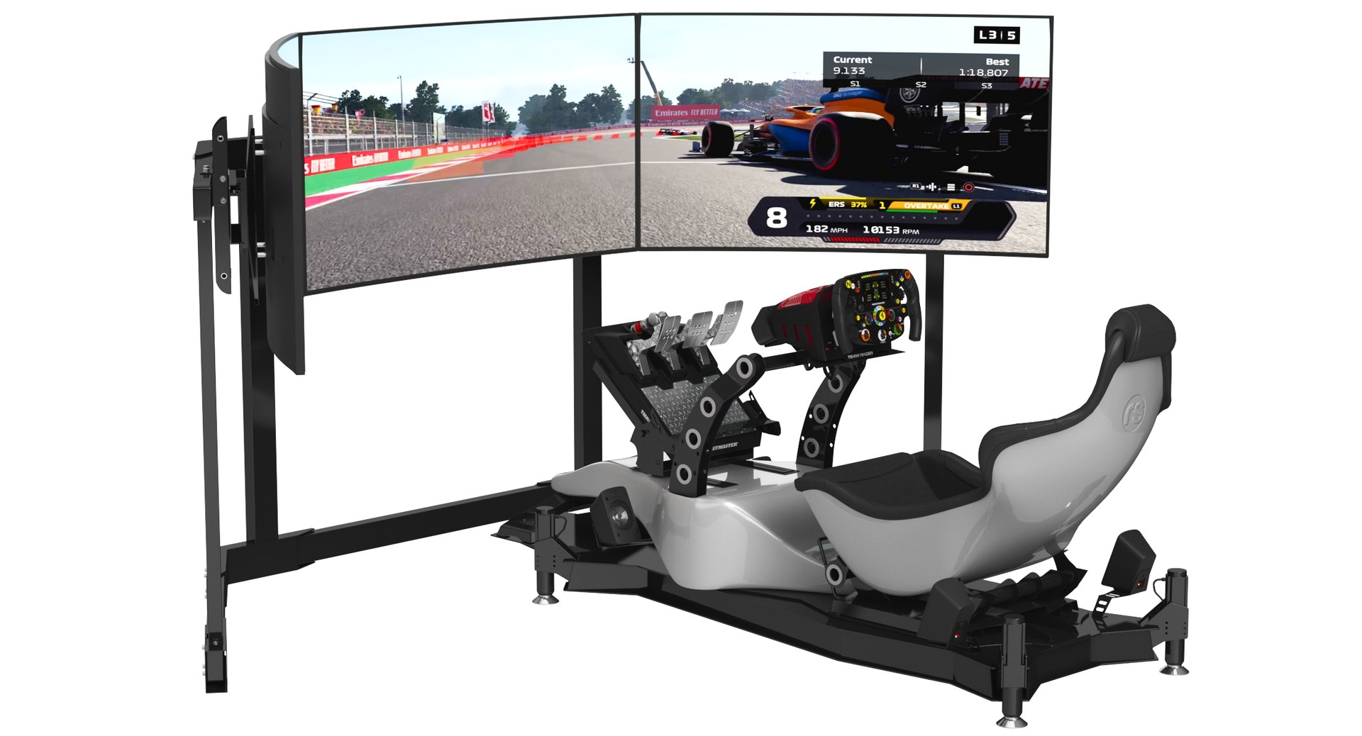 3D RSeat Formula V2 Racing Simulator Cockpit Triple Display Model ...