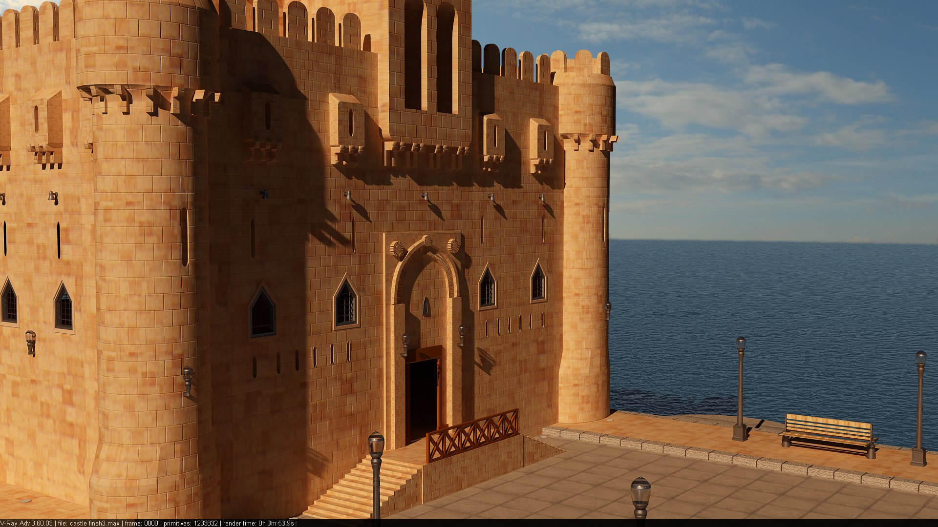 Castle Building 3d Model
